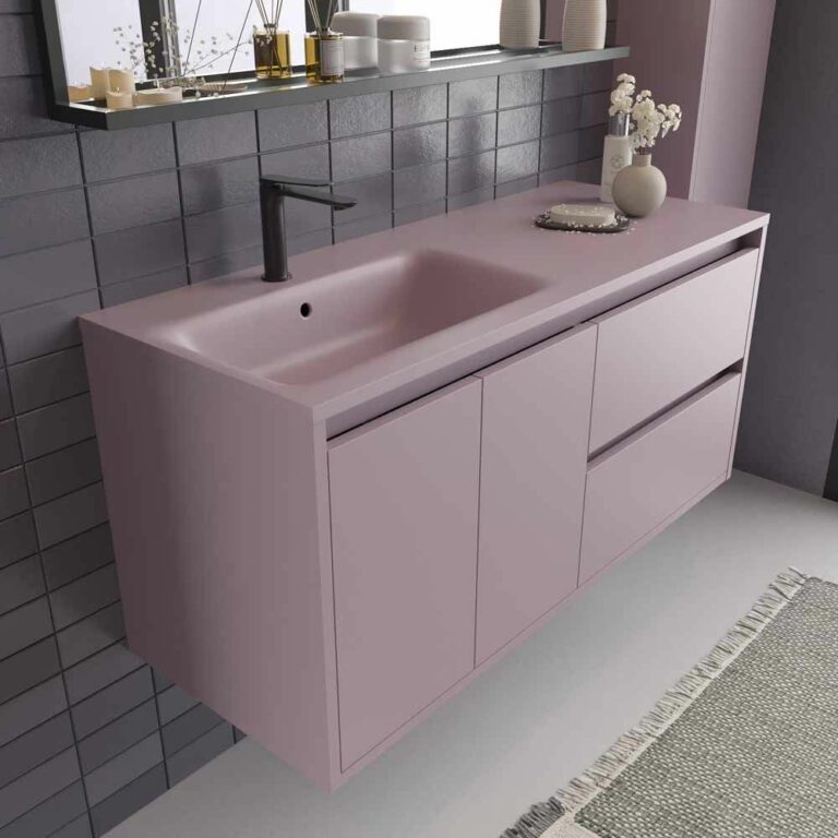 Mobile bagno sospeso 2 cassetti/2 ante CLAIRE con lavabo in Solid ...